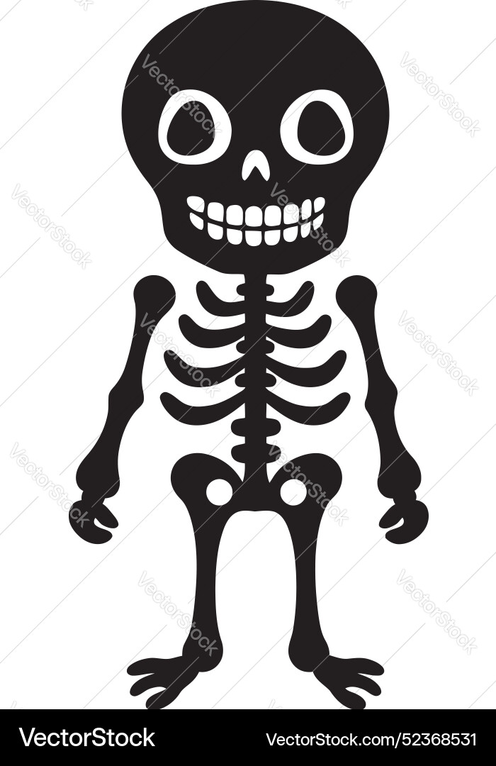 Playful bones cute full body skeleton logo Vector Image