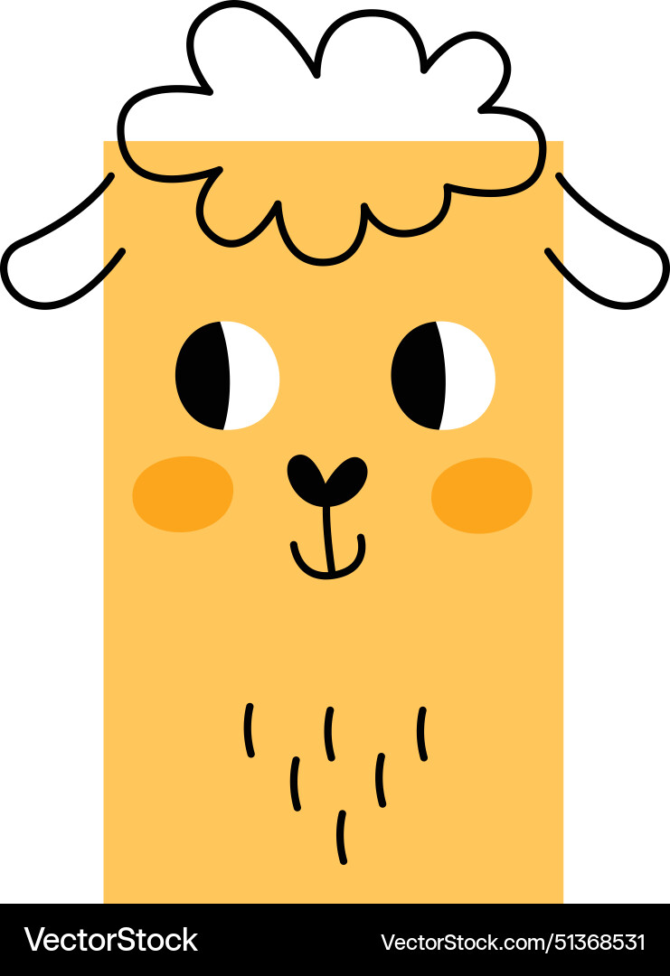 Rectangle shape sheep Royalty Free Vector Image
