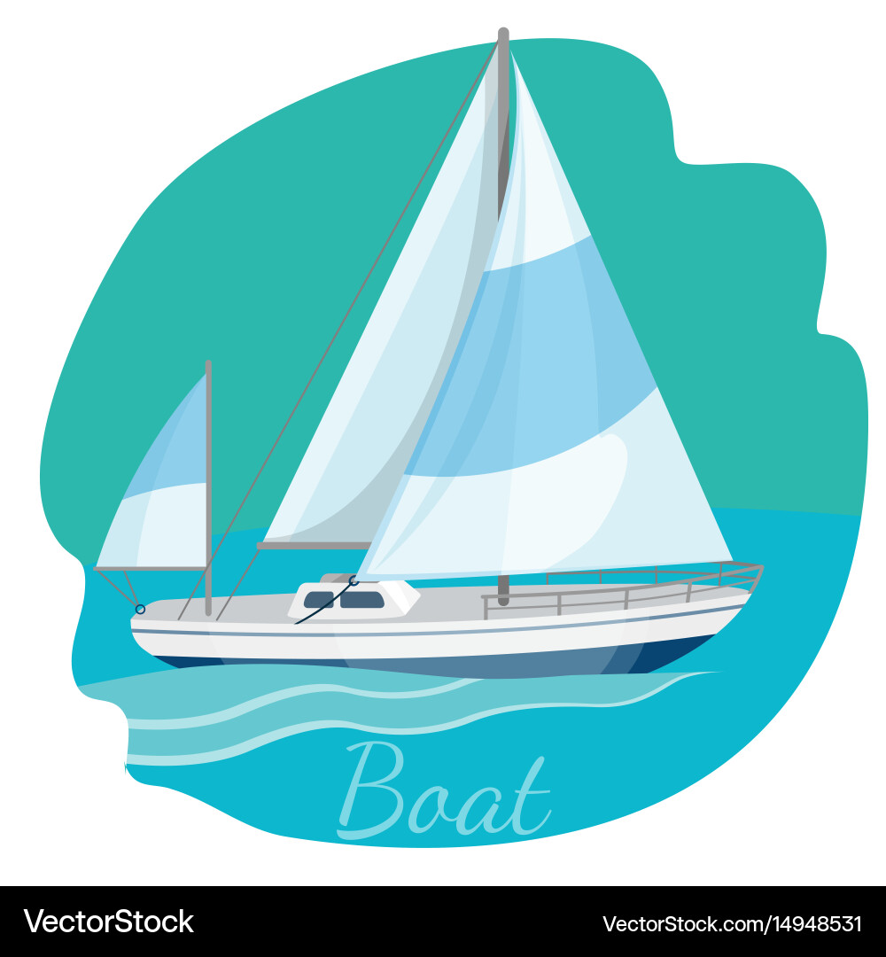 Seascape Sailing Yacht Royalty Free Vector Image