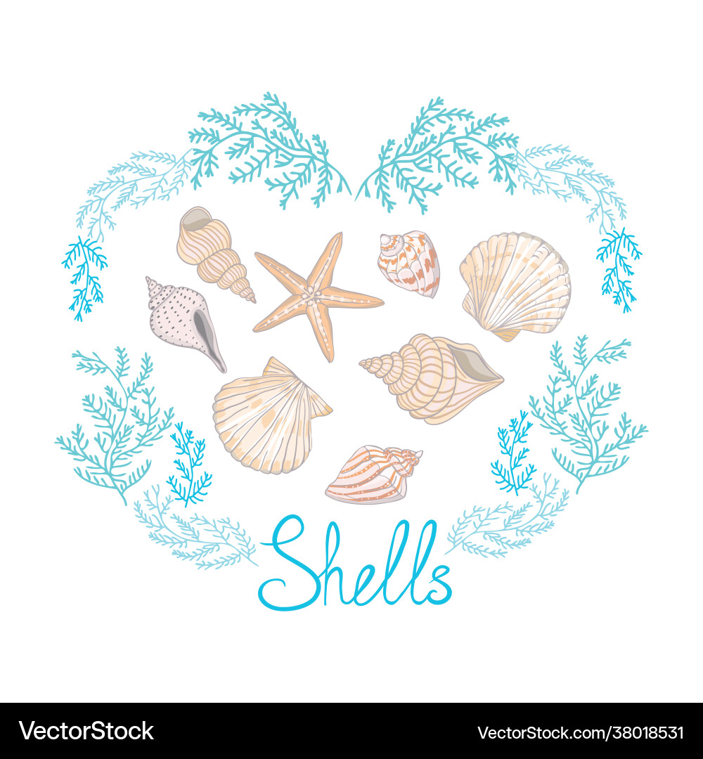 Shell ja mit Muschel und Briefing Lizenzfreies Vektorbild