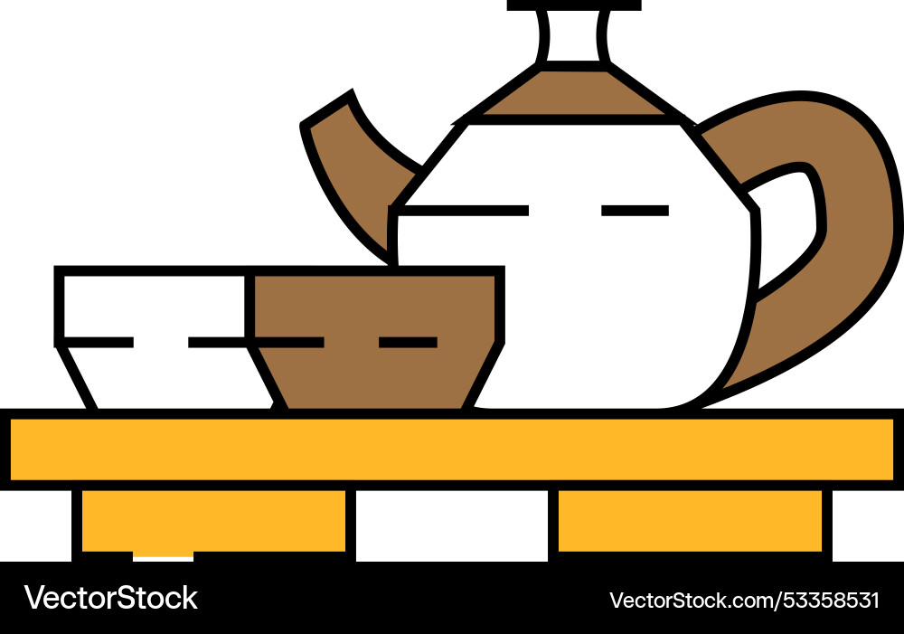 Tea chinese icon color Royalty Free Vector Image