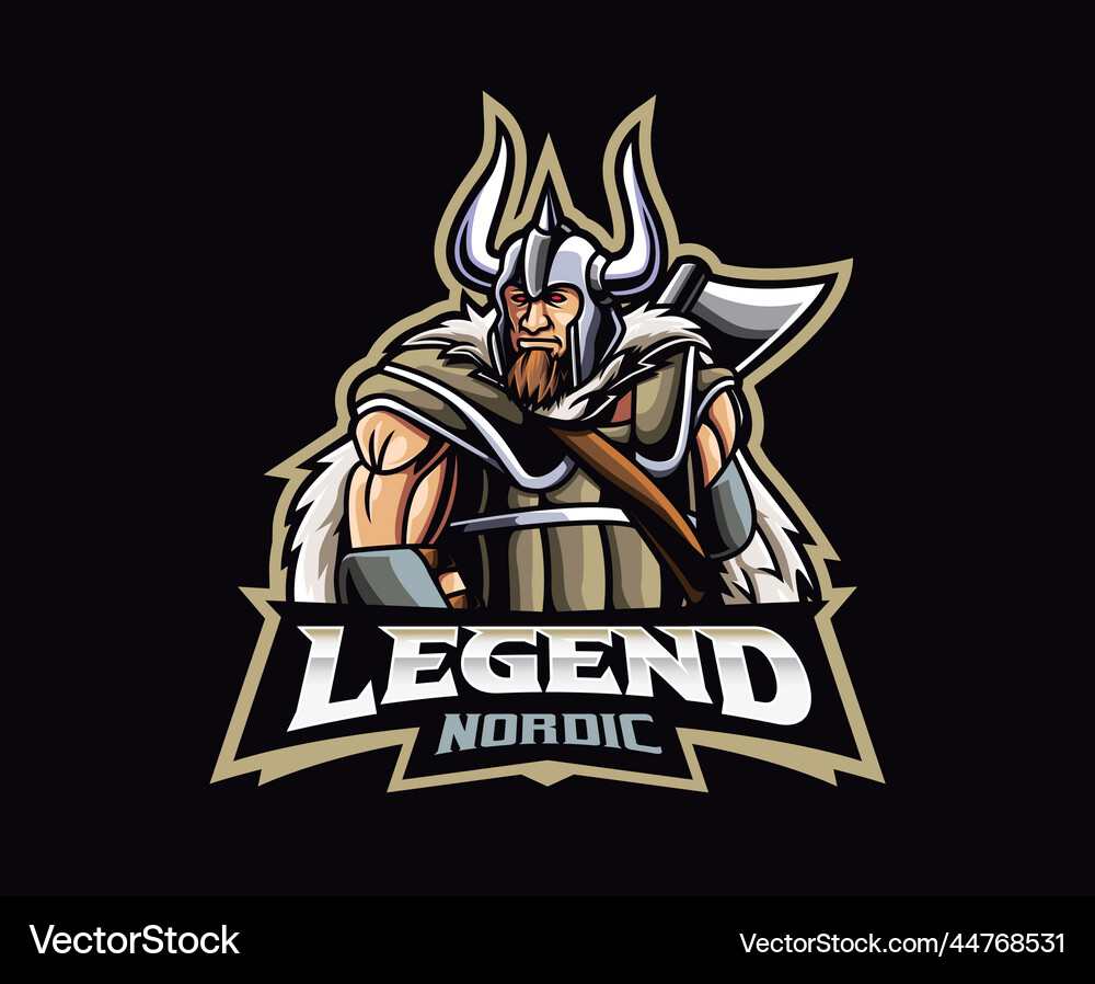 Tyr mascot logo design Royalty Free Vector Image