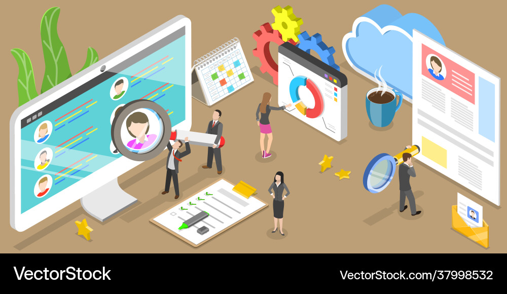 3d isometric flat conceptual Royalty Free Vector Image