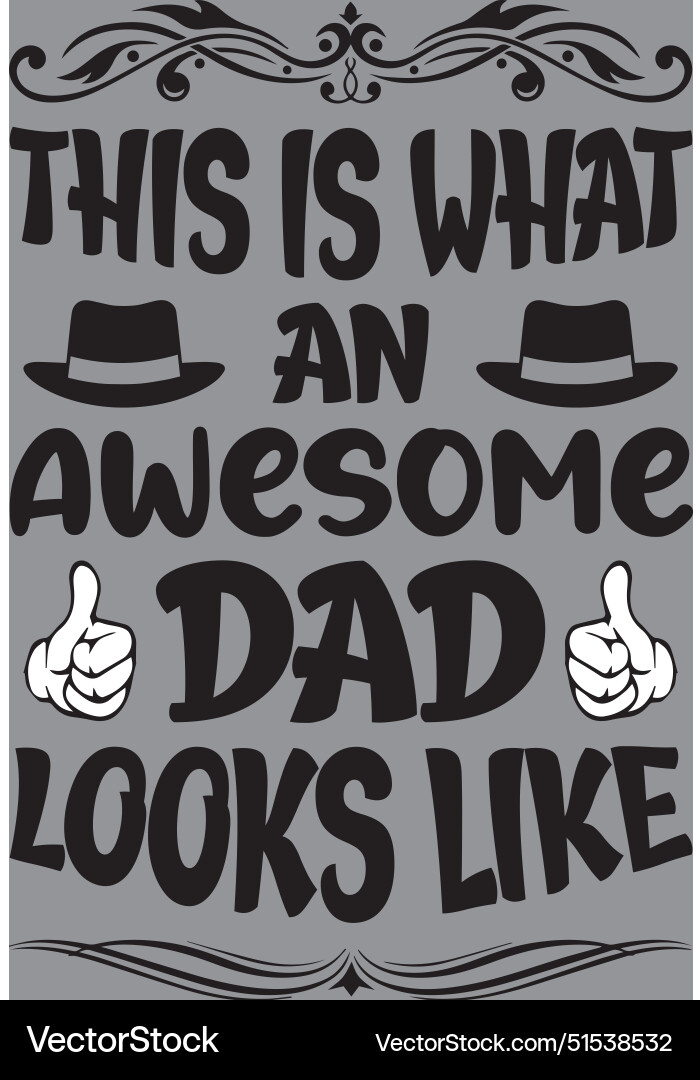 Awesome dad typography t-shirt design Royalty Free Vector