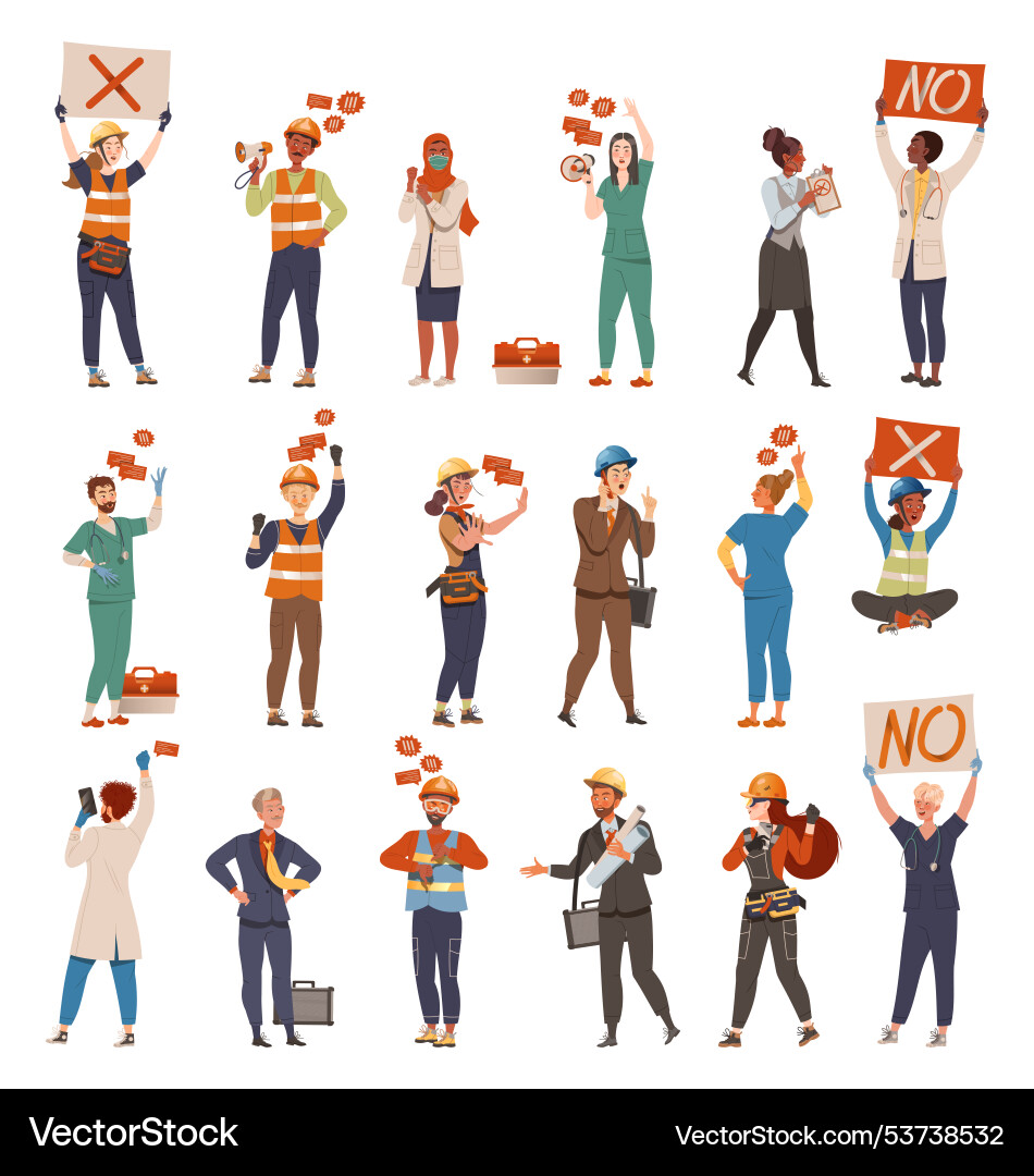 Dissatisfied people character showing disapproval Vector Image