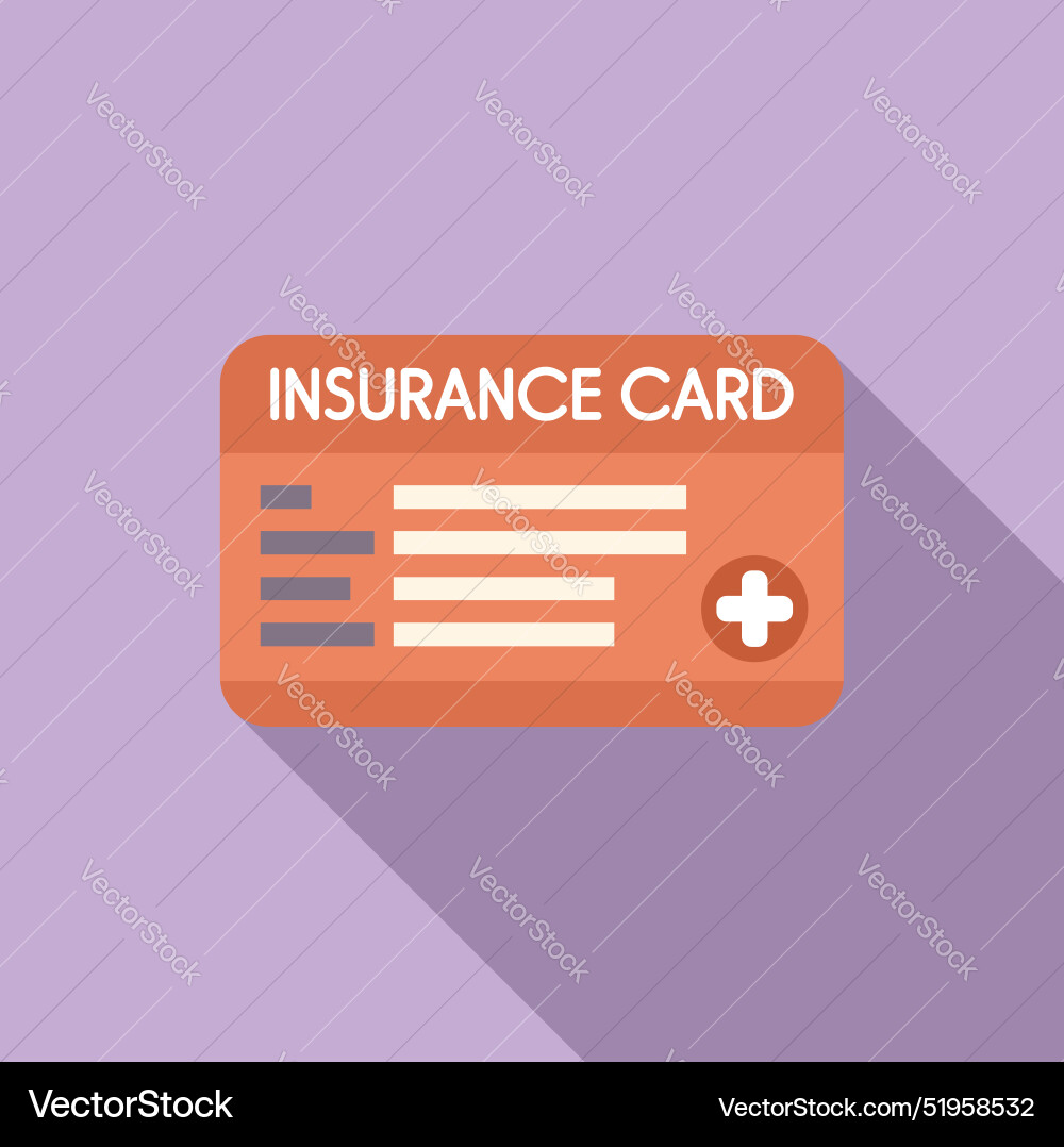 Insurance card representing health coverage and Vector Image