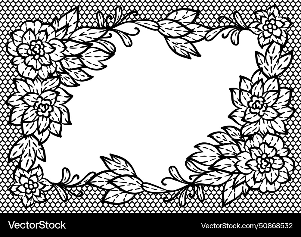Lace background with flowers embroidery handmade Vector Image