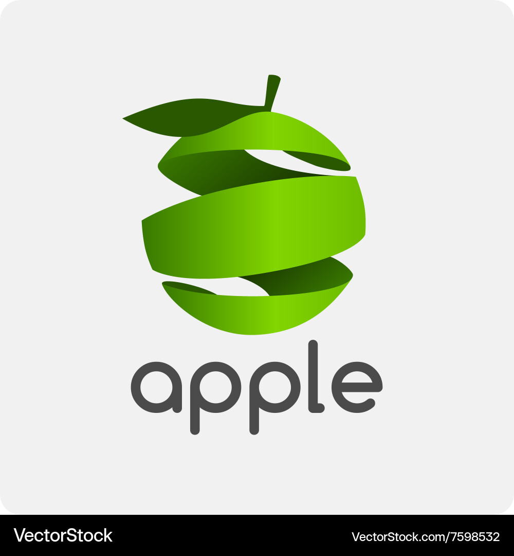 Logo green apple Royalty Free Vector Image - VectorStock