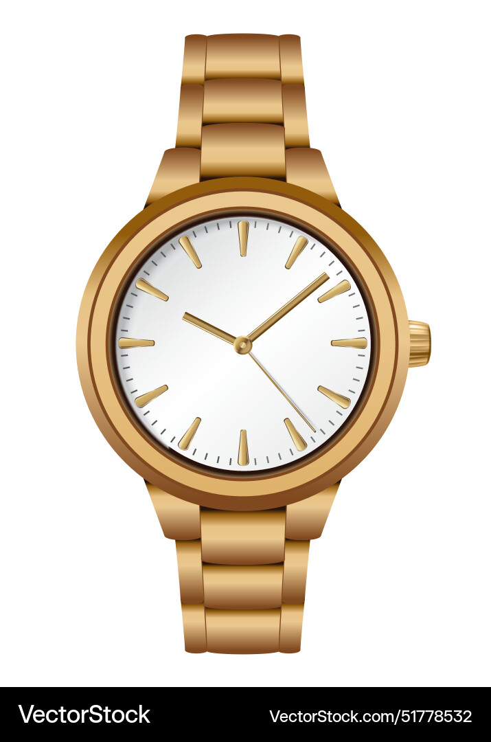 Mechanical watch in classic design realistic Vector Image