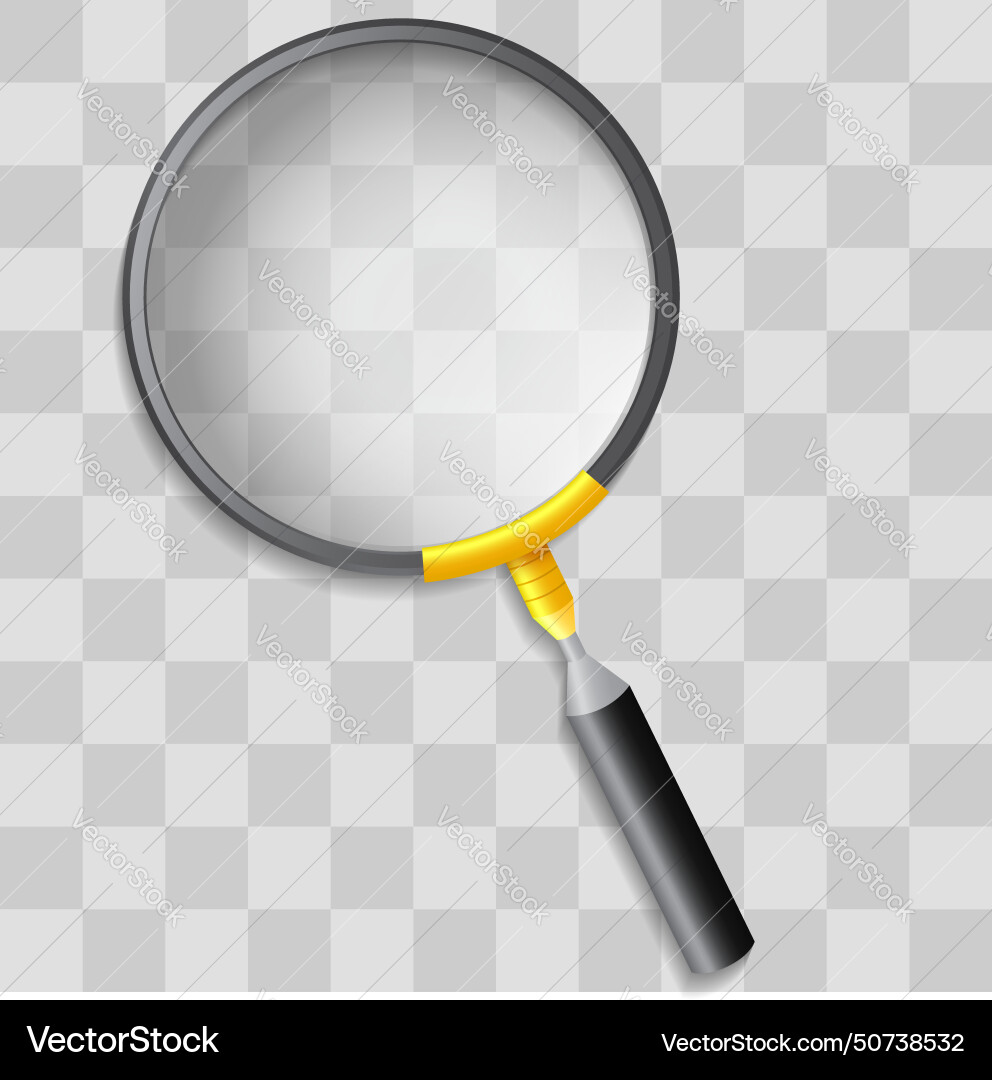 Realistic magnifying glass Royalty Free Vector Image