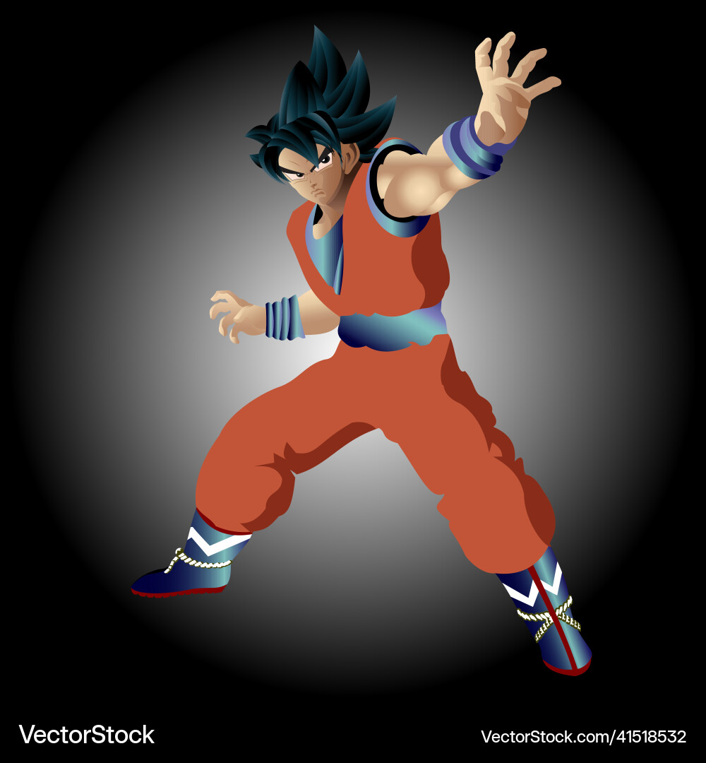 Saiyan Warrior in Action Royalty Free Vector Image