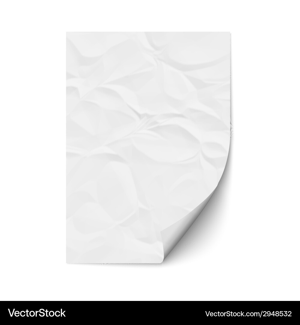 Sheet crumpled paper Royalty Free Vector Image