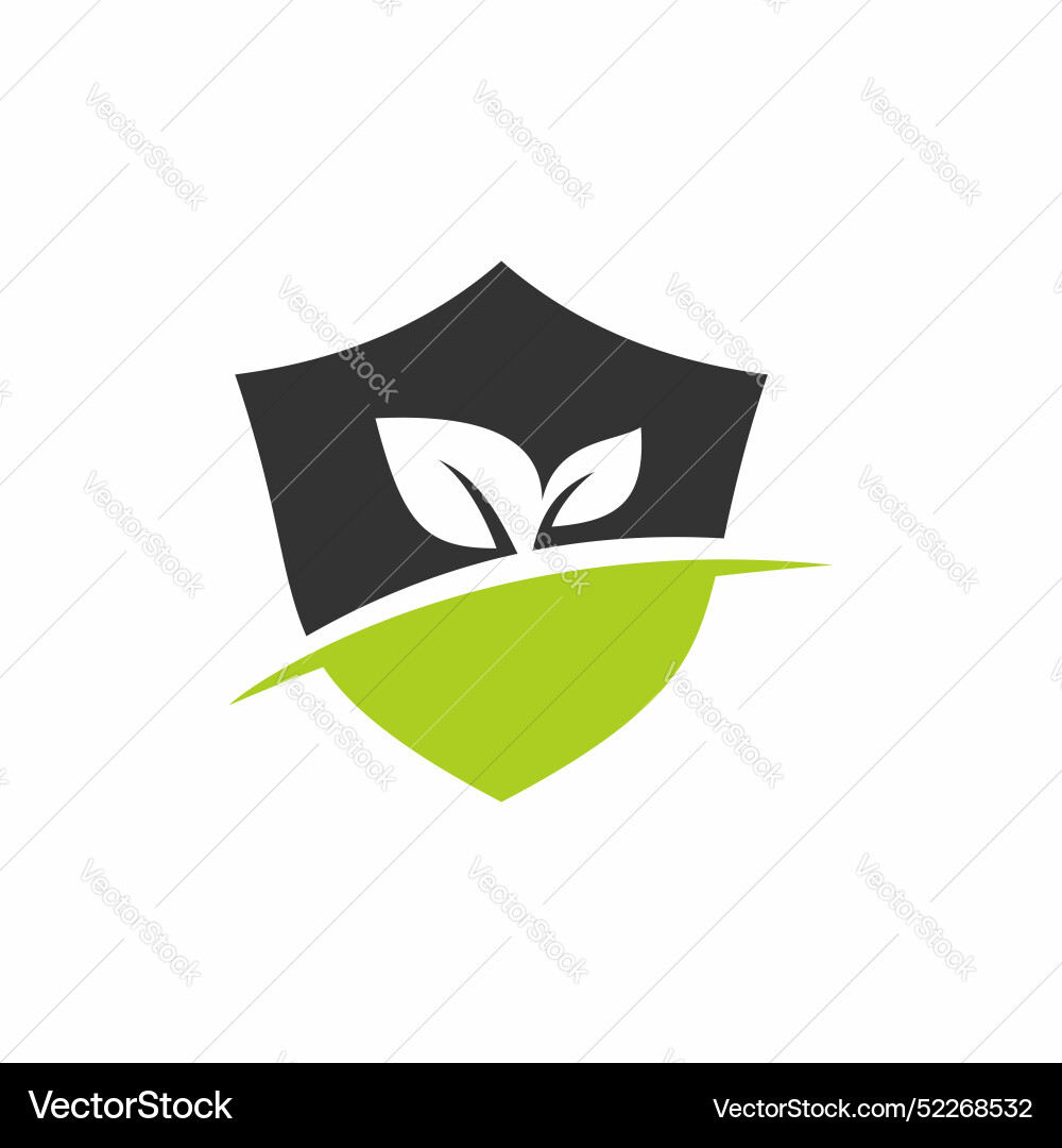 Shield ecology logo element design template Vector Image