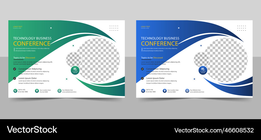 Technology business conference flyer template Vector Image