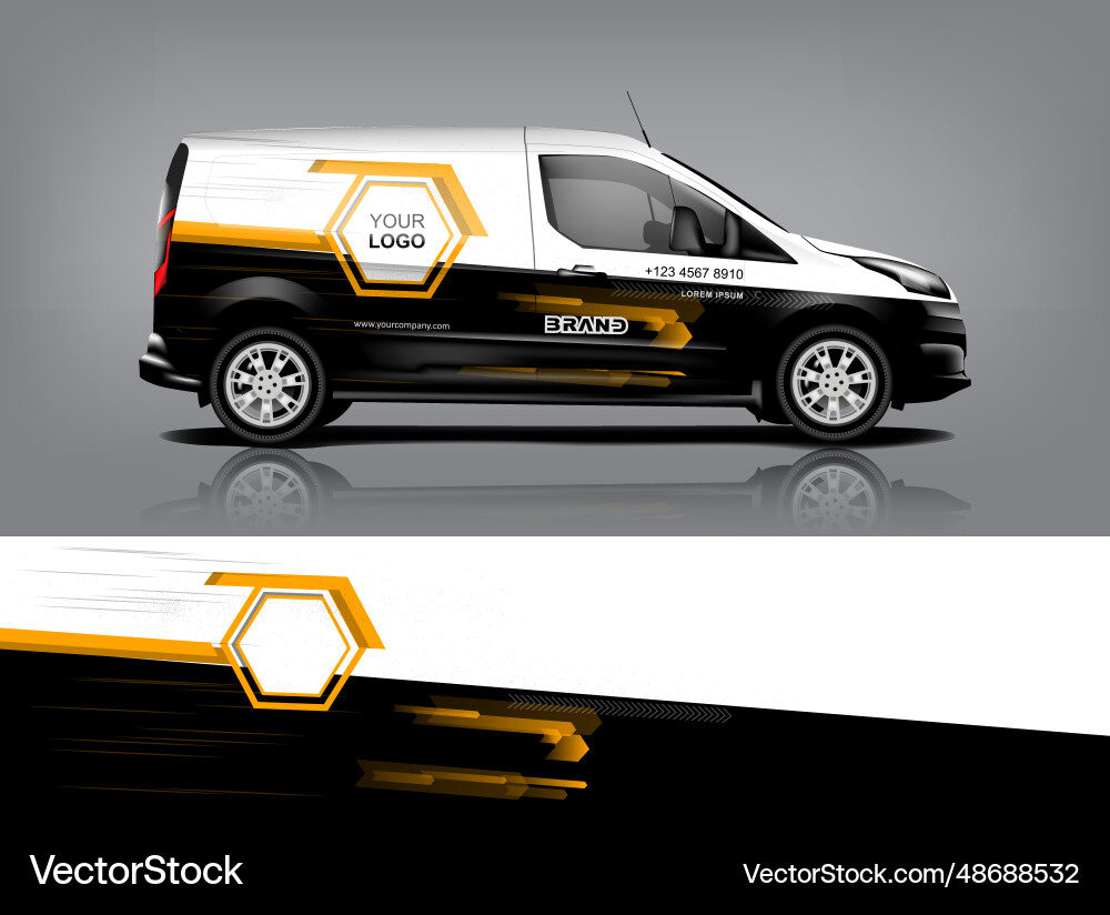 Van wrap design sticker and decal Royalty Free Vector Image