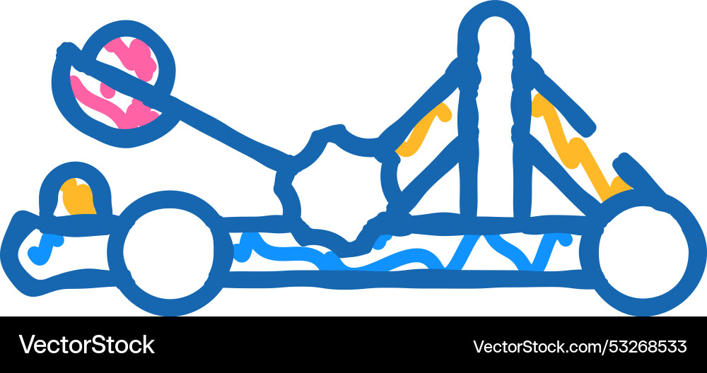 Catapult antique gun icon doodle Royalty Free Vector Image