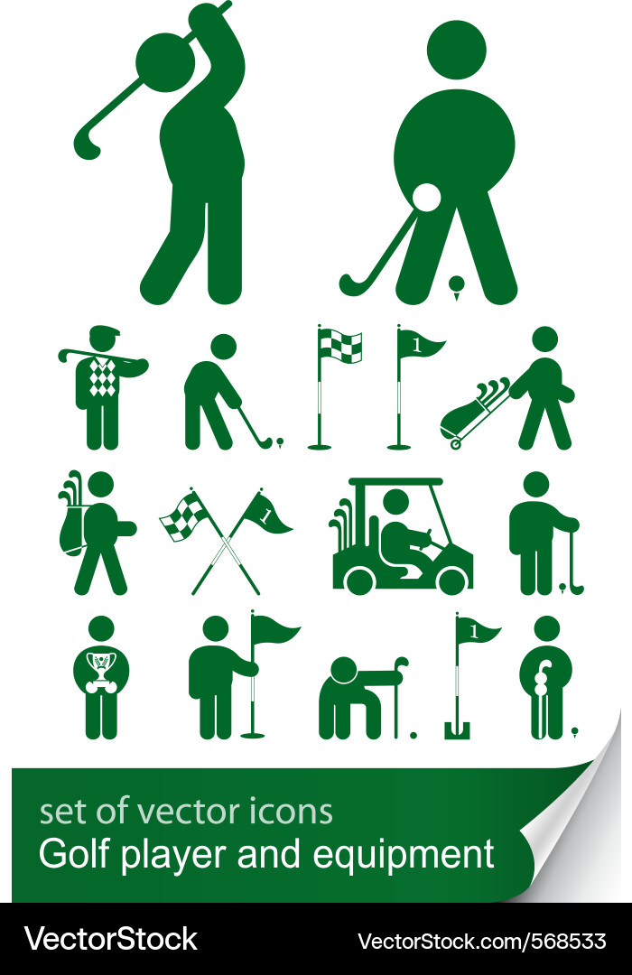Golf Icon Set Royalty Free Vector Image - VectorStock