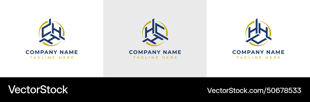 Letters chh hch hhc monogram logo set suitable Vector Image