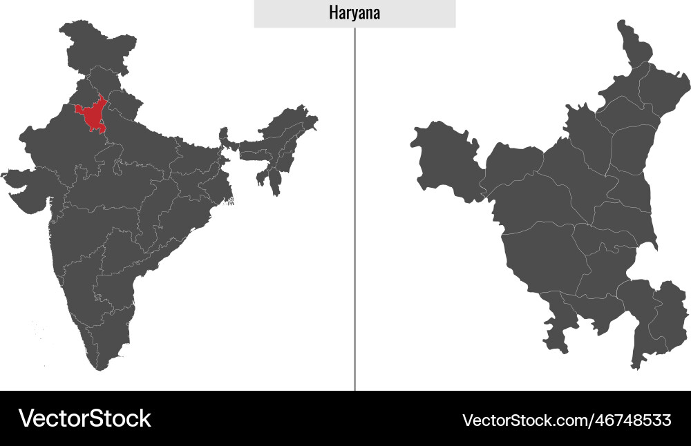 Map of haryana state india Royalty Free Vector Image
