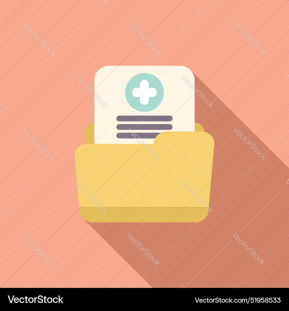 Medical record file folder with cross symbol for Vector Image