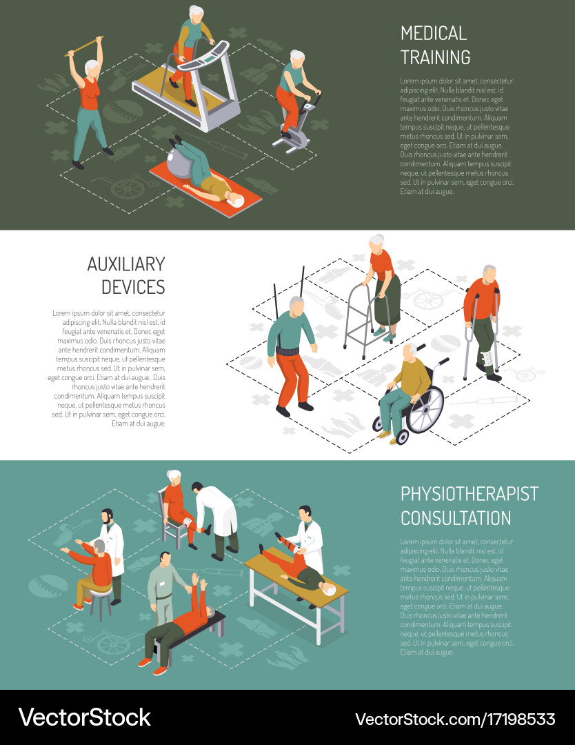 Medical Rehabilitation Banners Royalty Free Vector Image
