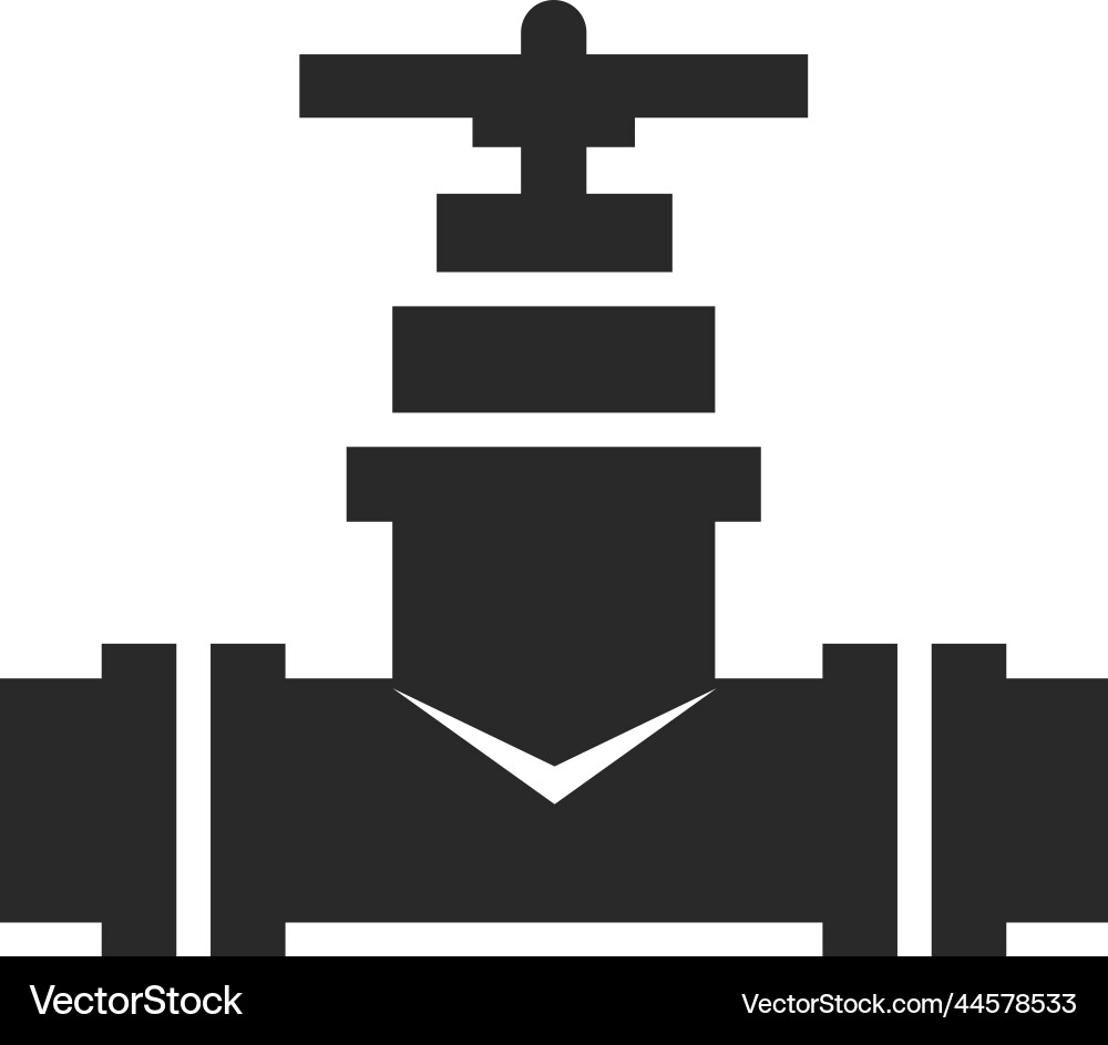 Plumbing valve black icon pipe tap symbol Vector Image