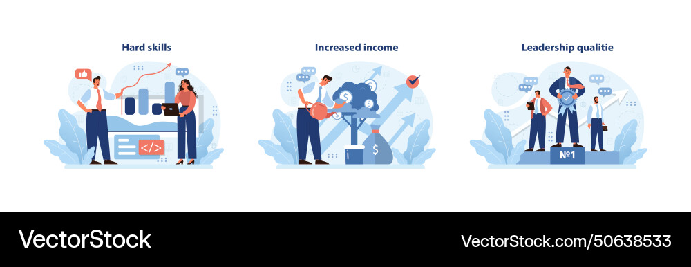 Professional development set with focus on hard Vector Image