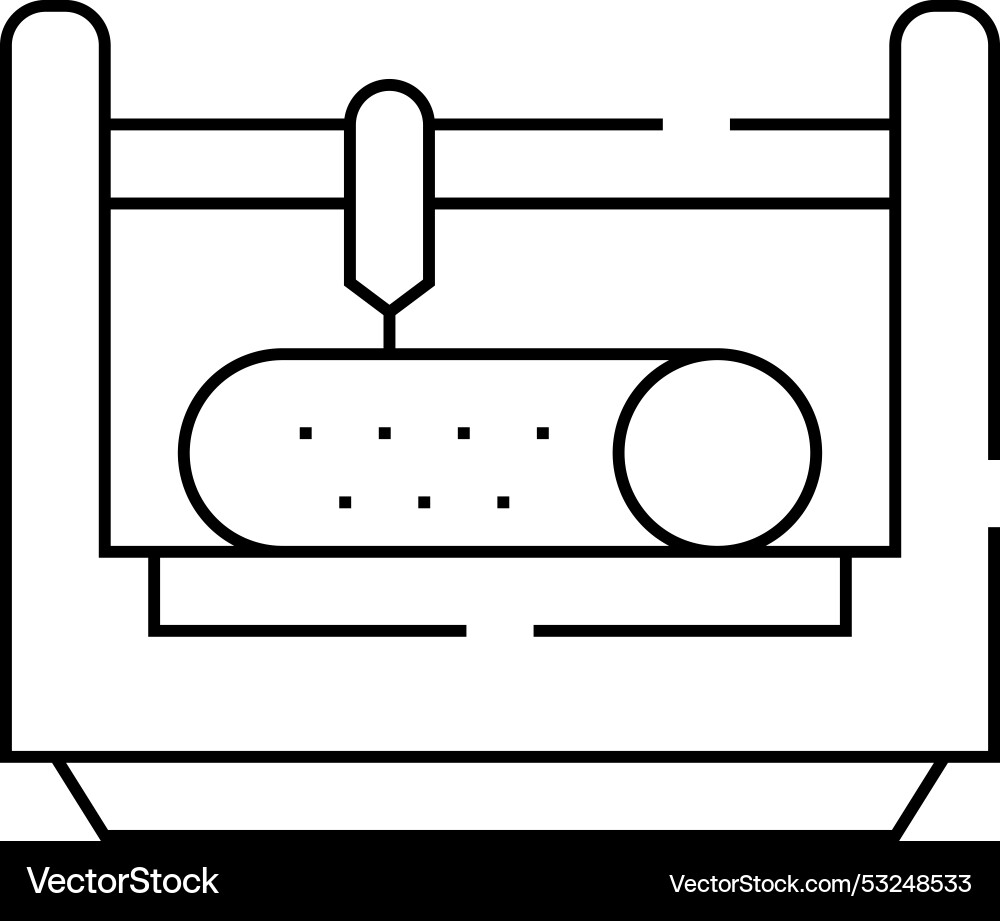 Punching and cutting pipes line icon Royalty Free Vector