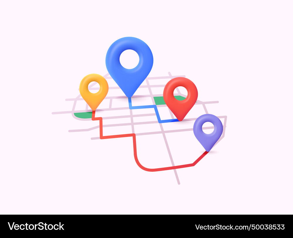 Search bar and pin isolated gps navigation Vector Image