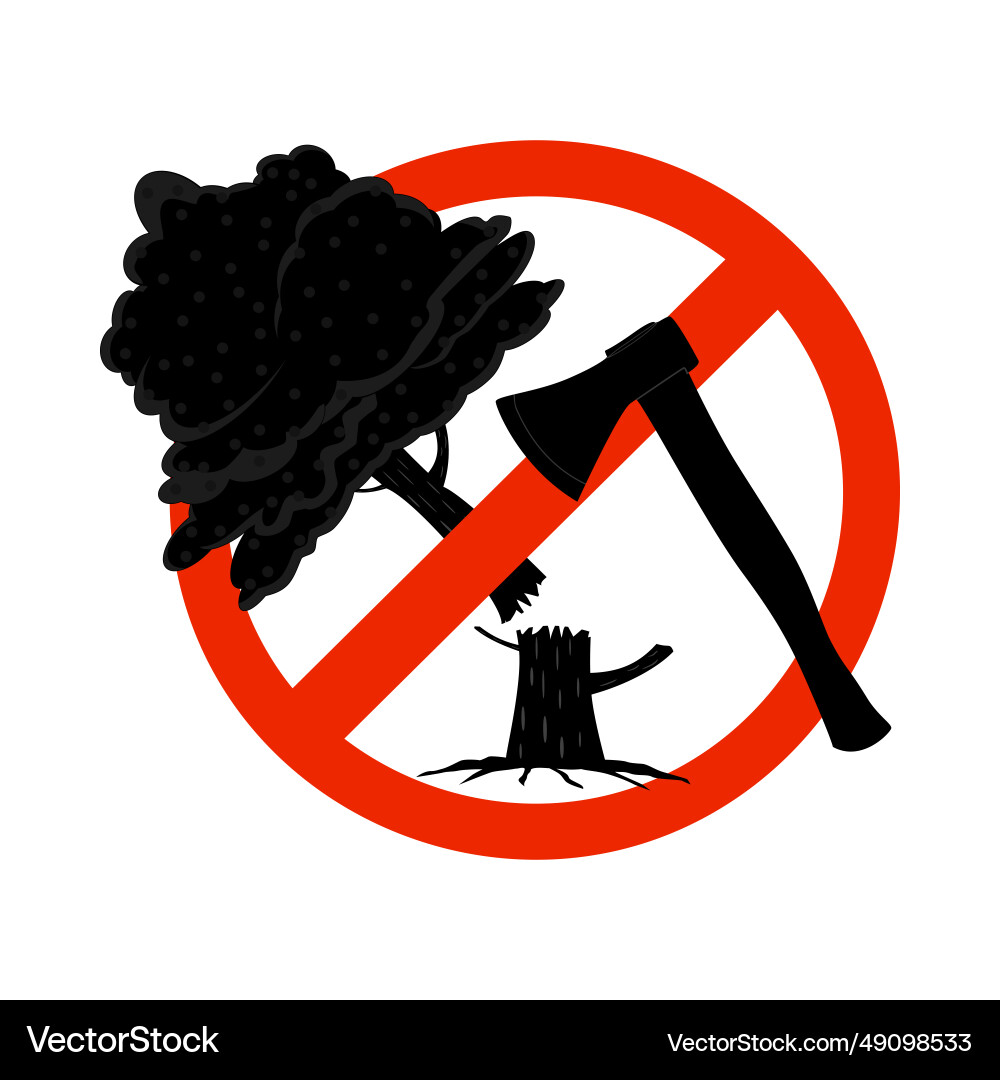 Stop deforestation symbol Royalty Free Vector Image