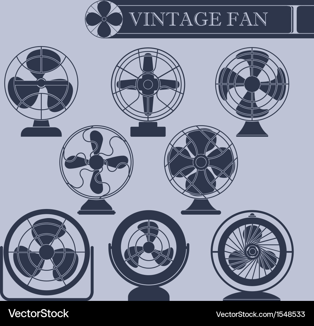 Vintage fan i Royalty Free Vector Image - VectorStock