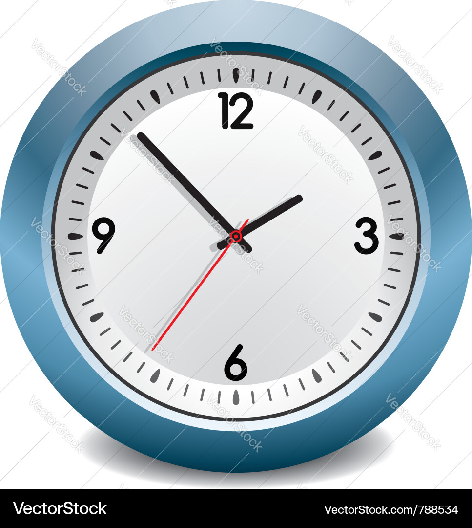 Blue Clock Face Royalty Free Vector Image - VectorStock