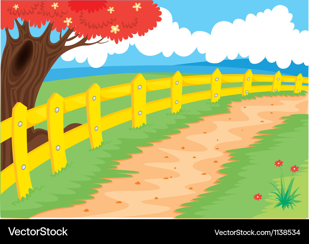 Countryside path Royalty Free Vector Image - VectorStock