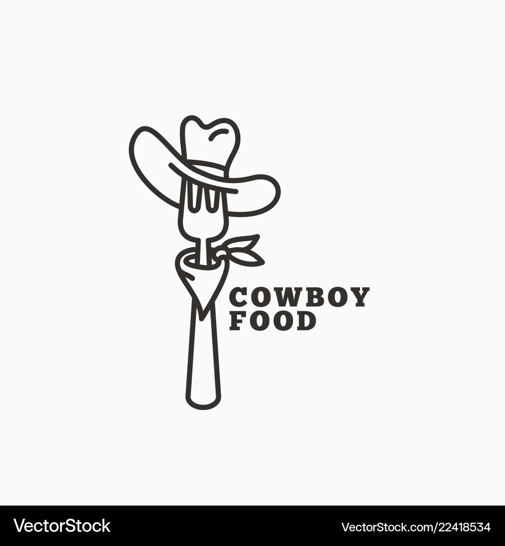 Cowboy food logo Royalty Free Vector Image - VectorStock