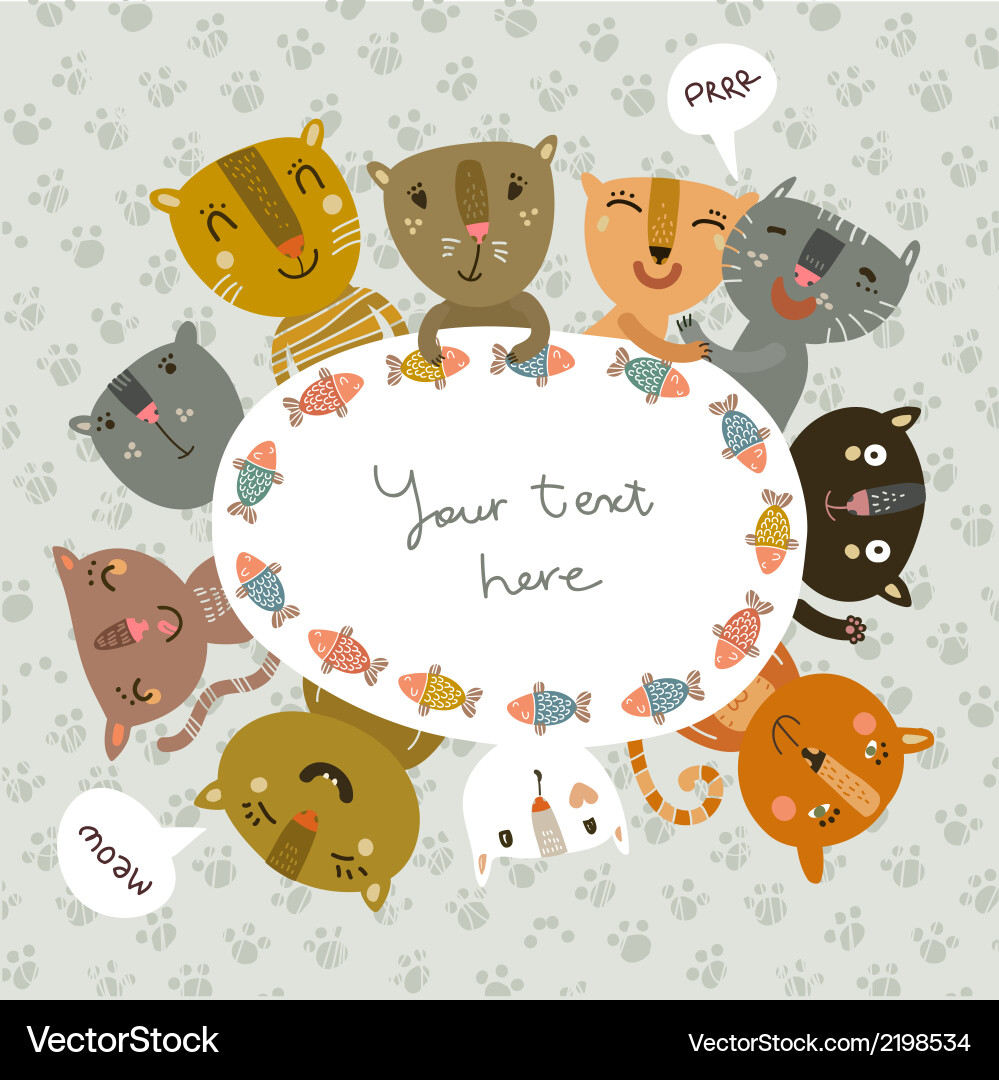 Cute Cat Frame Royalty Free Vector Image - VectorStock