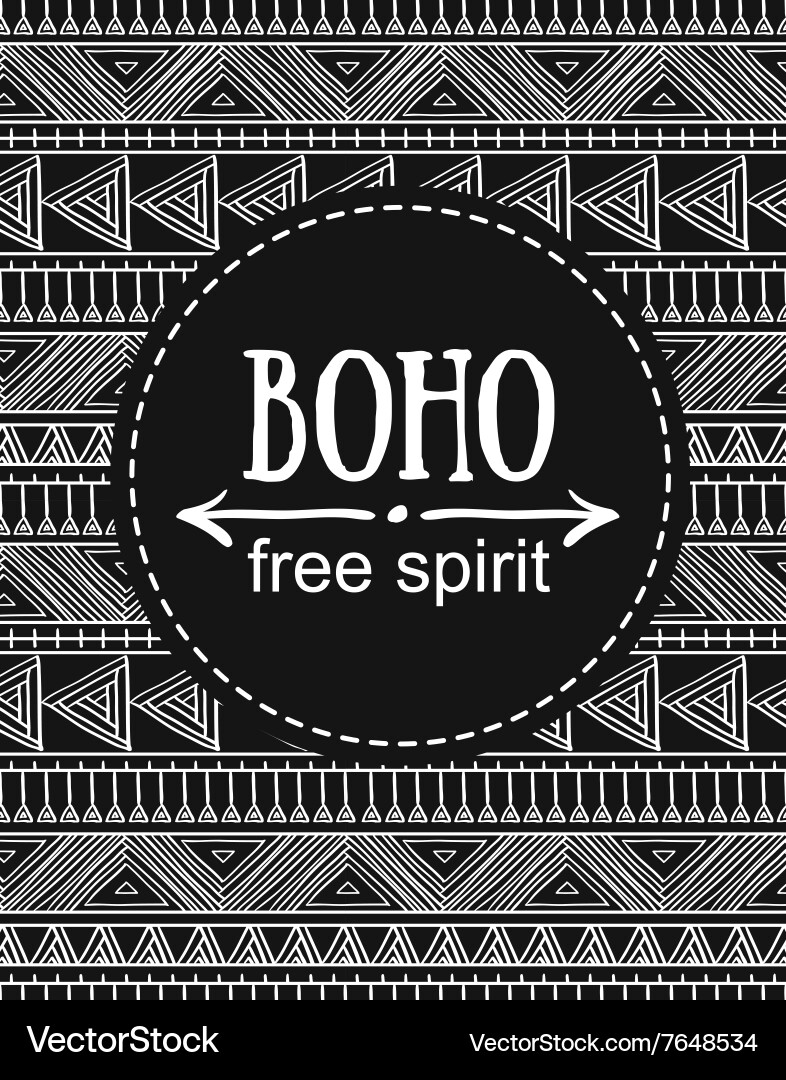 Hand drawn boho style card tribal design Vector Image