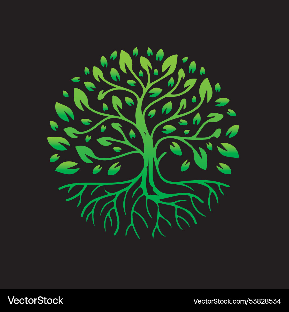 Modern tree logo design simple minimalist logo Vector Image