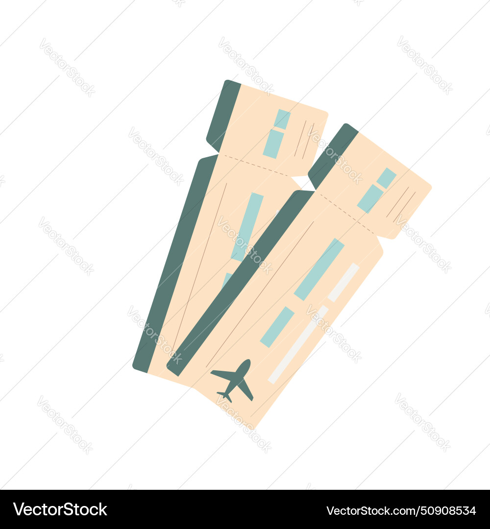 Plane ticket isolated on white background Vector Image