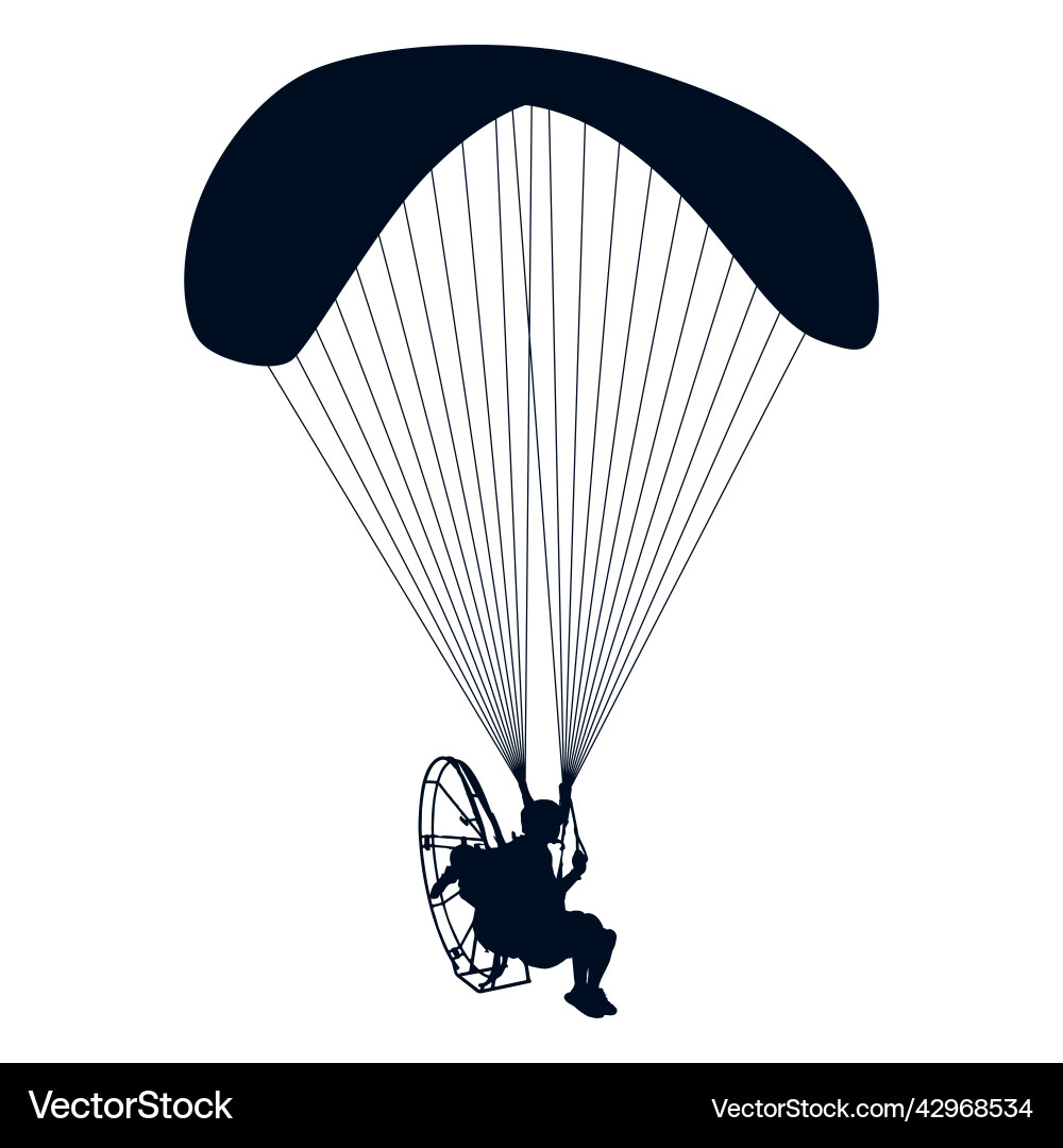 Powered paraglider silhouette Royalty Free Vector Image