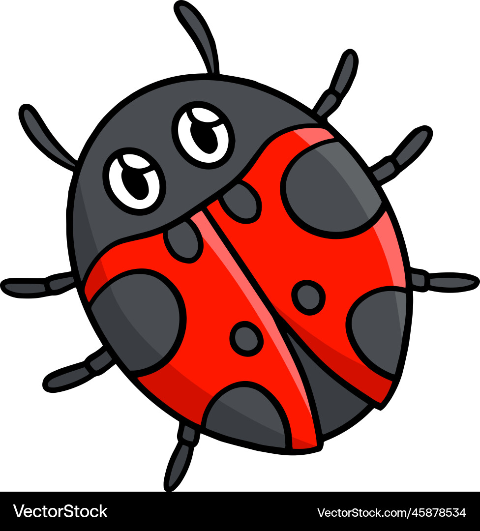 Spring ladybug cartoon colored clipart Royalty Free Vector
