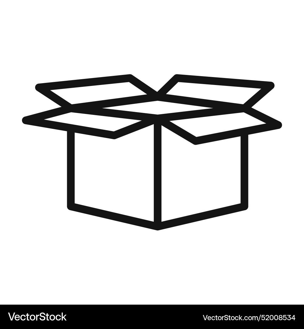 Unboxing open box icon for delivery services Vector Image