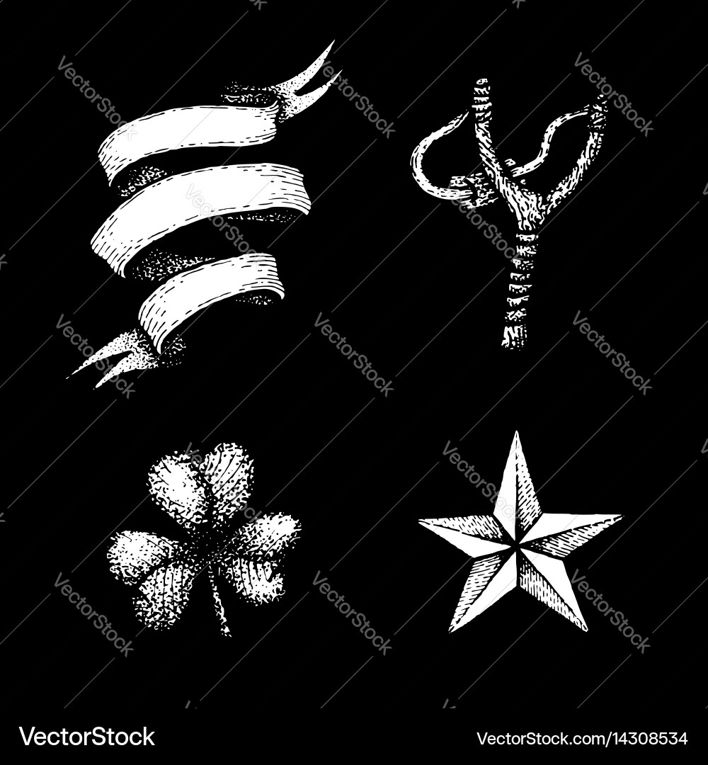 Vintage engraving set Royalty Free Vector Image