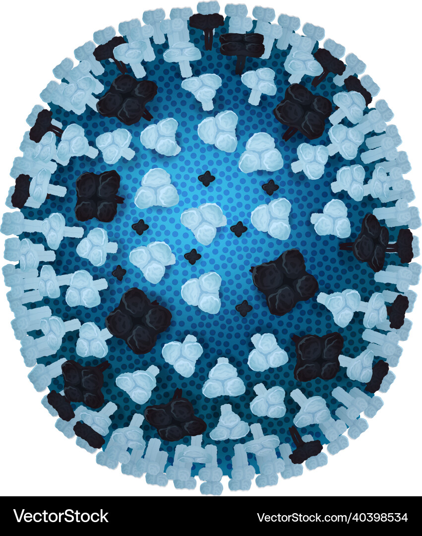 Virus cell realistic composition Royalty Free Vector Image