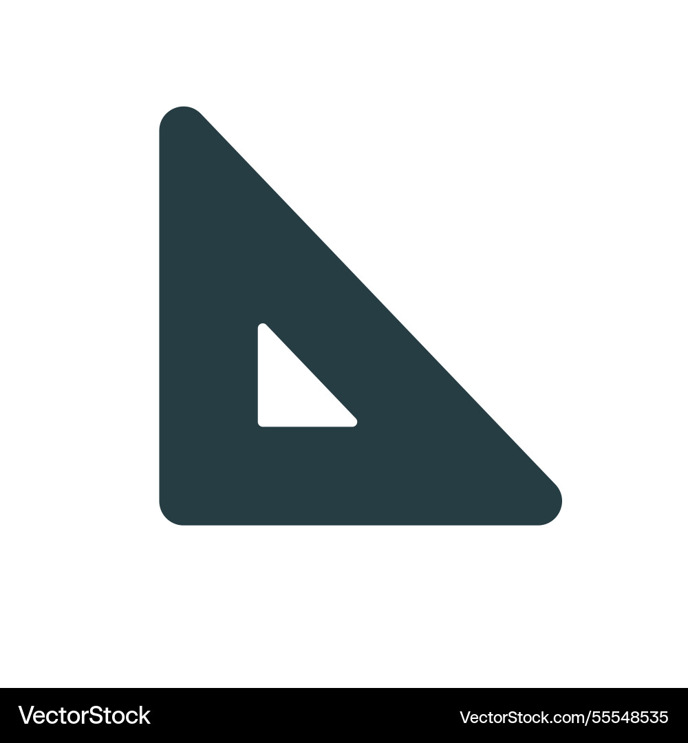 Black triangle ruler silhouette icon Royalty Free Vector