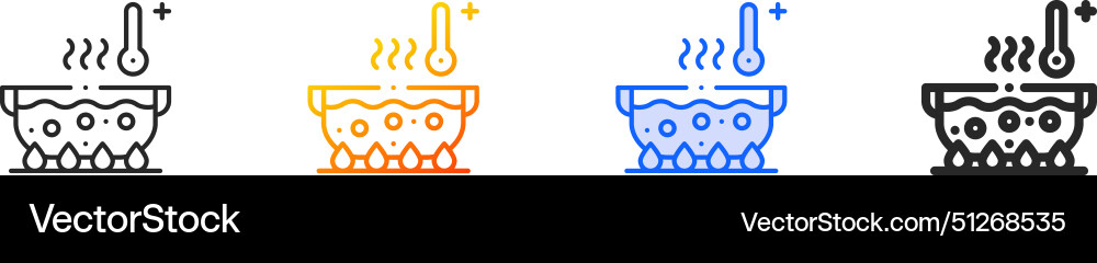 Boil iconthin linear gradient blue stroke Vector Image