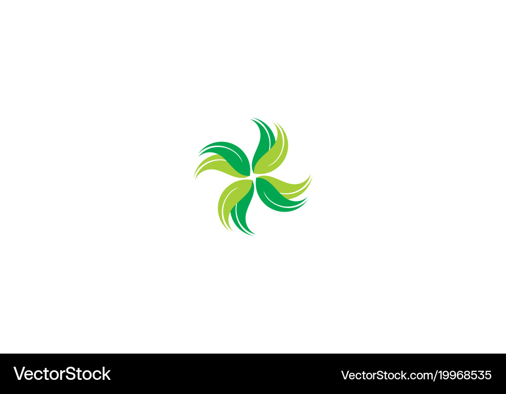Circle green leaf abstract ecology logo Royalty Free Vector