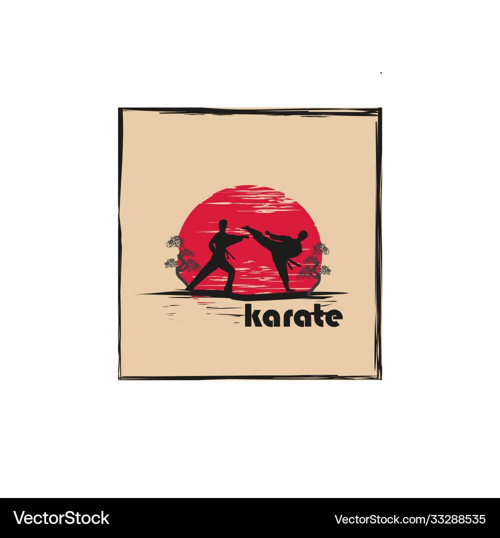 Creative abstract karate fighters Royalty Free Vector Image