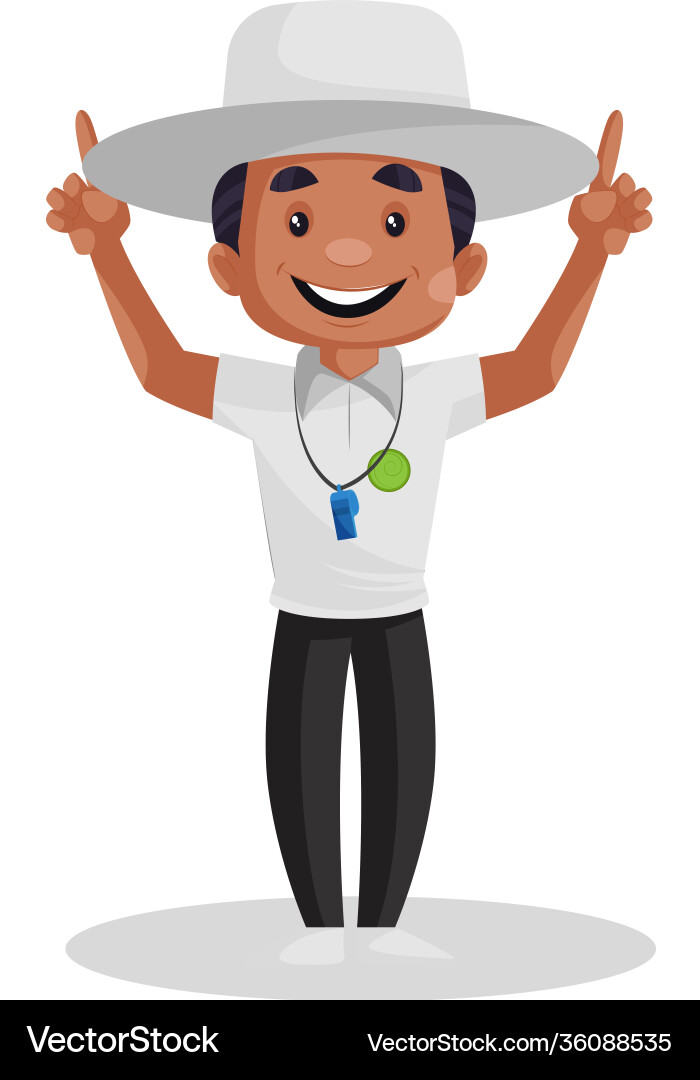 Cricket umpire cartoon Royalty Free Vector Image