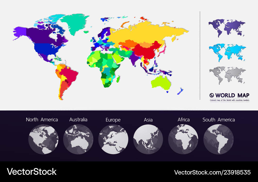 Grand world map graphic element Royalty Free Vector Image