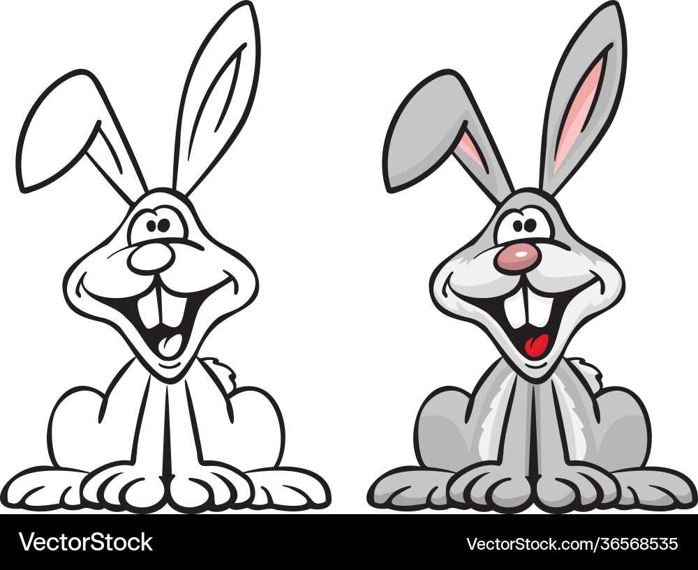 Happy bunny rabbit cartoon Royalty Free Vector Image